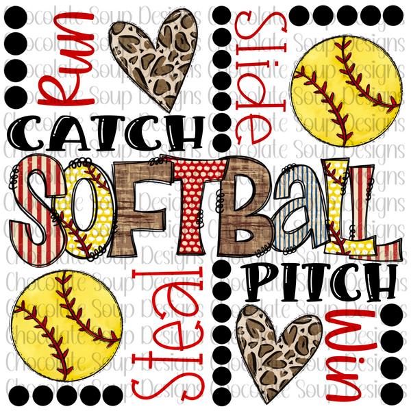 Softball Collage – Chocolate Soup Designs