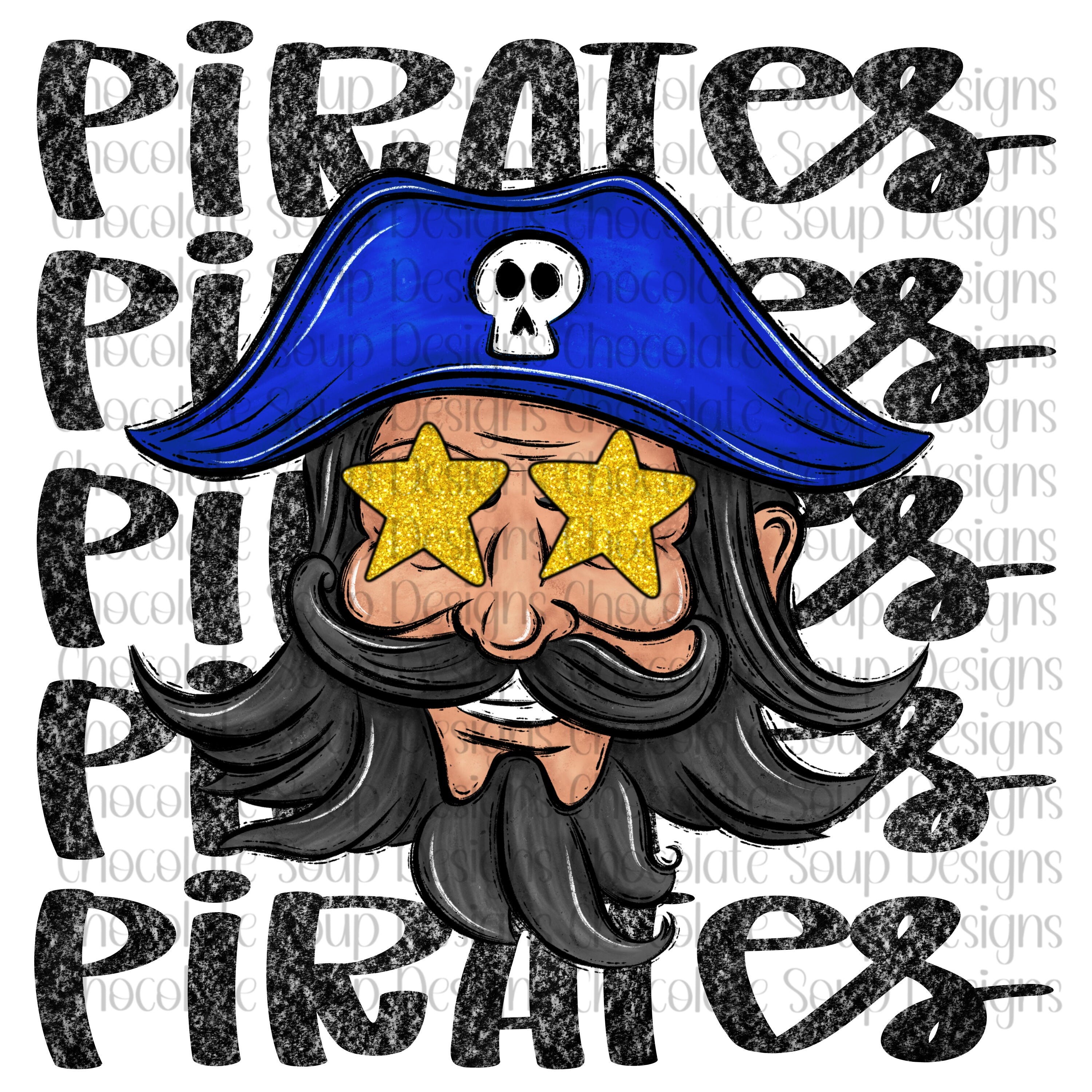 Pirates Preppy Mascot-Blue Yellow Gold – Chocolate Soup Designs
