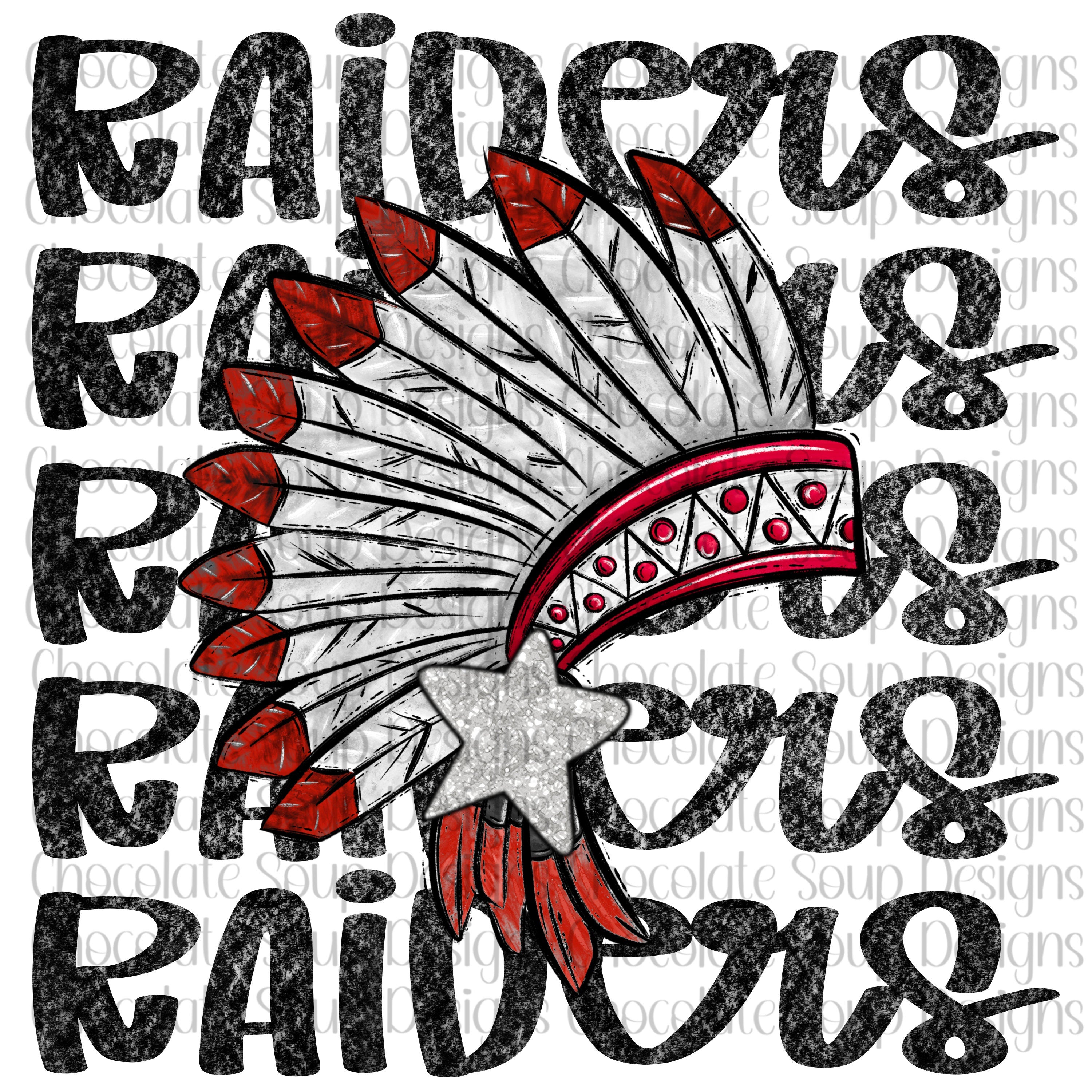Raiders Indians Preppy Mascot-Red Black Silver – Chocolate Soup Designs