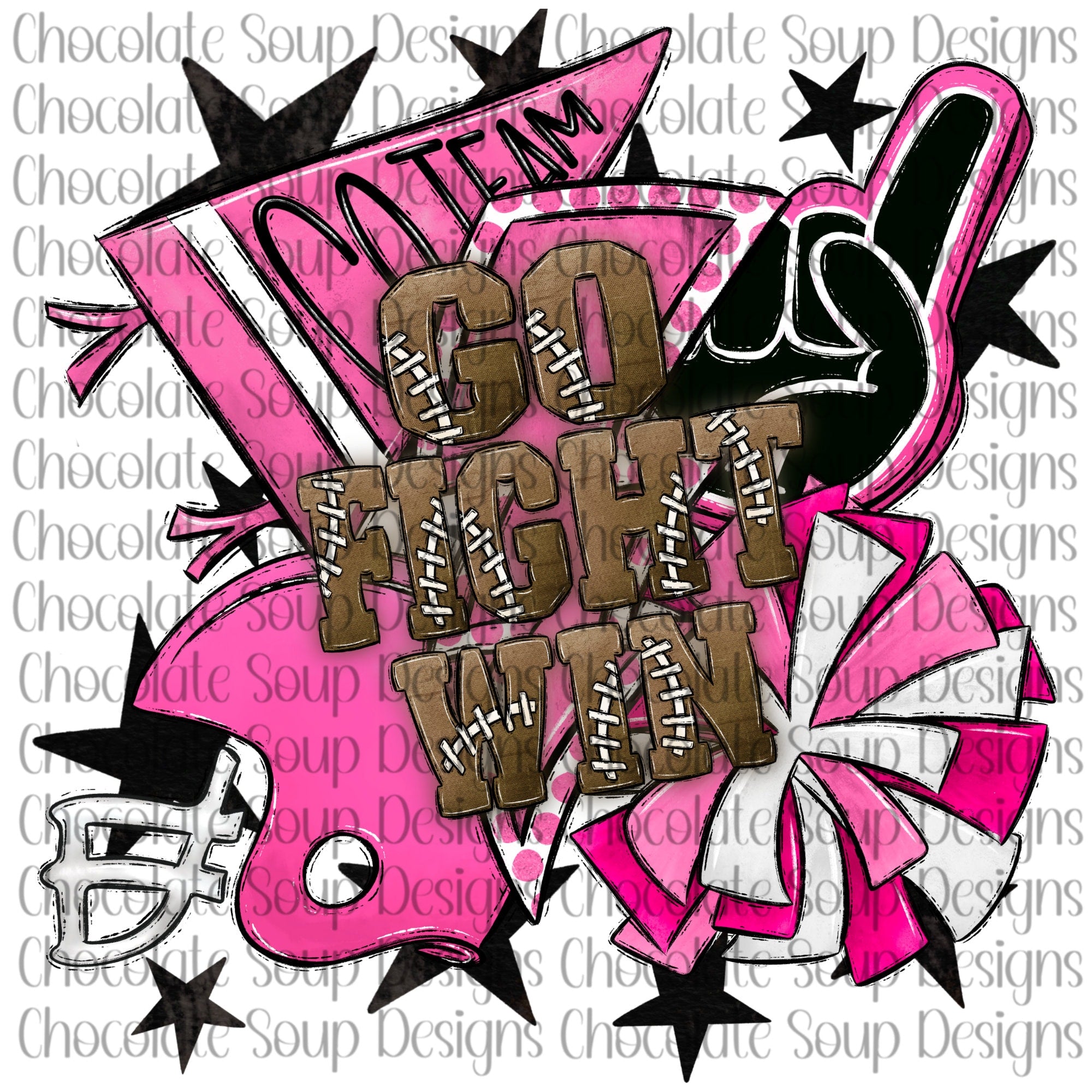 Football Collage-Pink Out – Chocolate Soup Designs